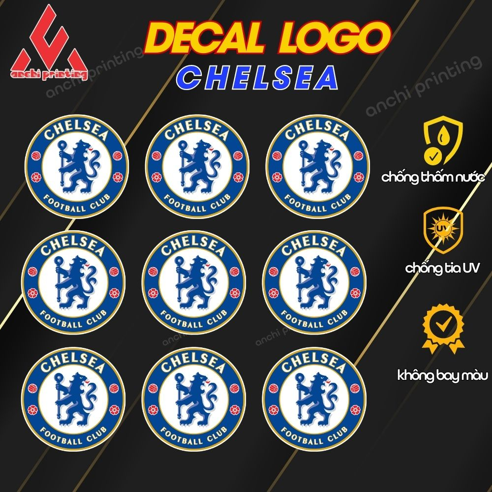 Combo 9 sticker logo decal CLB bóng đá CHELSEA chất liệu chống nước 5 ...