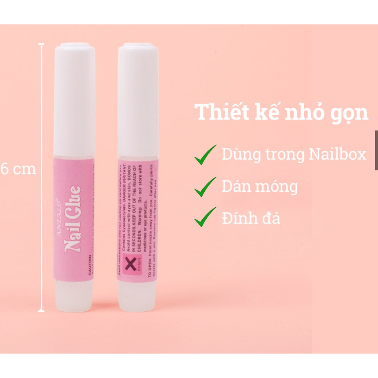 Keo nail box, keo dán móng giả mini nail glue 2g, gắn móng úp siêu chắc ...
