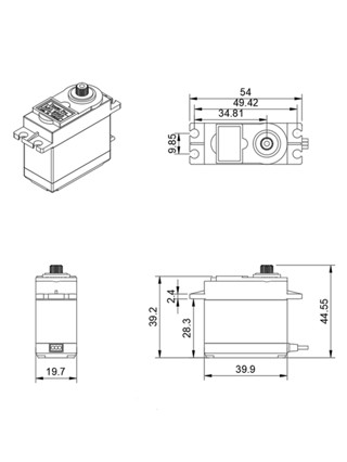 Động cơ servo MG996R ( MG996 / MG 996R / 996 ) đầu trục / nhông kim ...