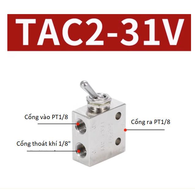 Van khí nén cơ kiểu nút bấm, tay gạt TAC2-3V-/4V/31V/41V/3P/4P/41P chất lượng tốt | Shopee Việt Nam