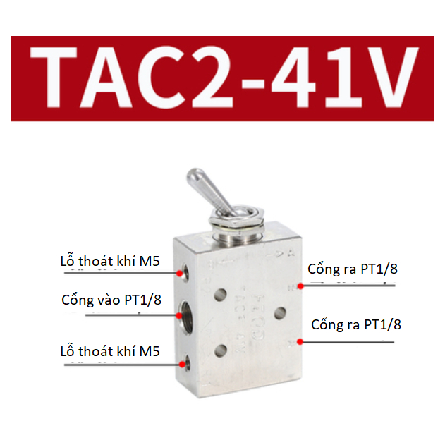 Van khí nén cơ kiểu nút bấm, tay gạt TAC2-3V-/4V/31V/41V/3P/4P/41P chất ...