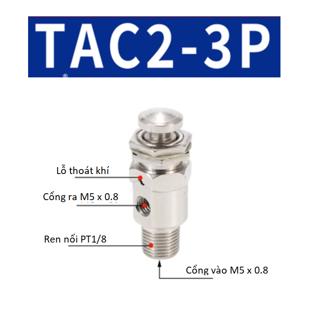 Van khí nén cơ kiểu nút bấm, tay gạt TAC2-3V-/4V/31V/41V/3P/4P/41P chất lượng tốt | Shopee Việt Nam