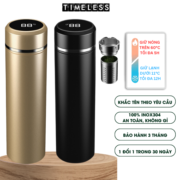 Bình nước hiển thị NHIỆT ĐỘ giữ nhiệt inox 316 chính xác 500ml ,chống ăn mòn độ bền cao | Shopee ...