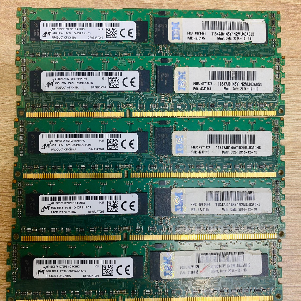 Ram server ECC 4GB/ 8GB 1RX4 PC3L/ PC3 -12800R buss 1333/ 1600....hàng tháo máy server KHÔNG ...