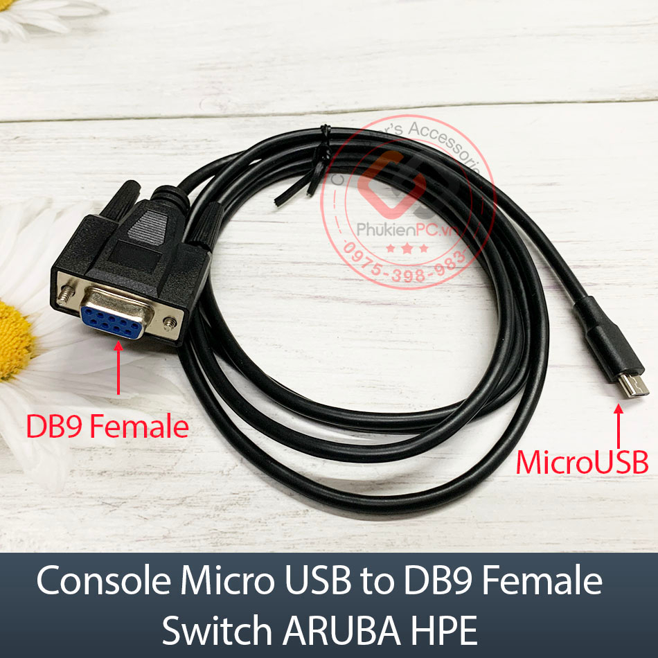 Cáp Console Micro USB to DB9 Female Switch ARUBA HPE JY728A AP-CBL-SERU ...