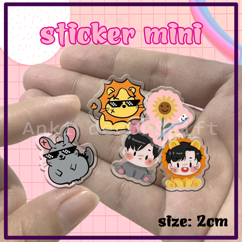 (2cm)STICKER GEMINIFOURTH MINI mica trong suốt, sticker mica dễ thương ...