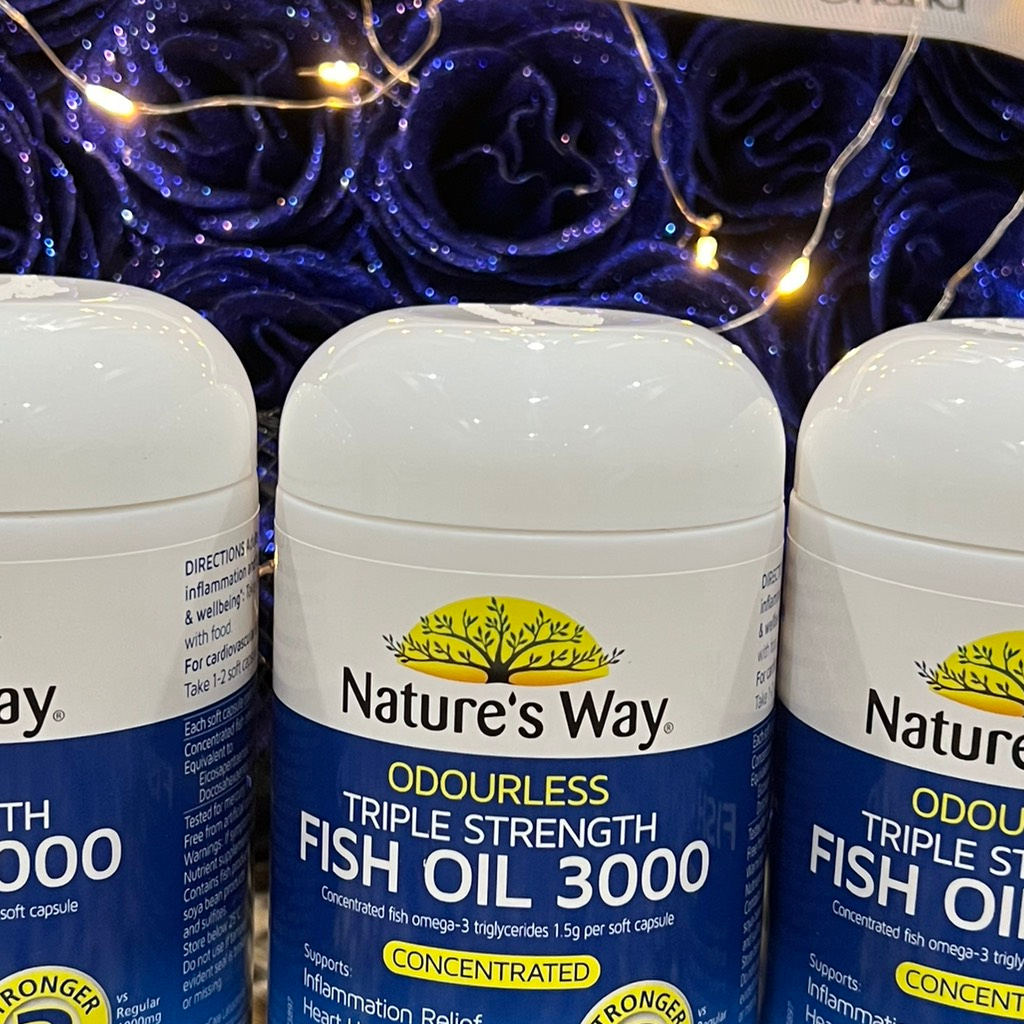 NATURE'S WAY ODOURLESS TRIPLE STRENGTH FISH OIL 3000mg/60+10v(Viên uống ...
