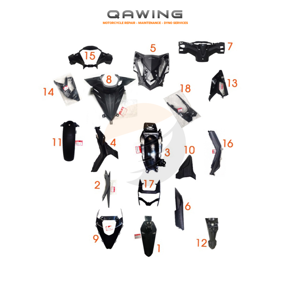 Dàn áo nhựa nhám HONDA WINNER 150 V1 (Đen) (18 chi tiết) | Shopee Việt Nam