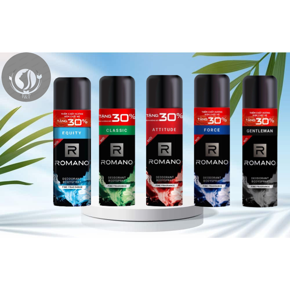 [Tặng 30%] Xịt khử mùi toàn thân ngăn mồ hôi và mùi cơ thể Romano Attitude/Gentleman/Force ...