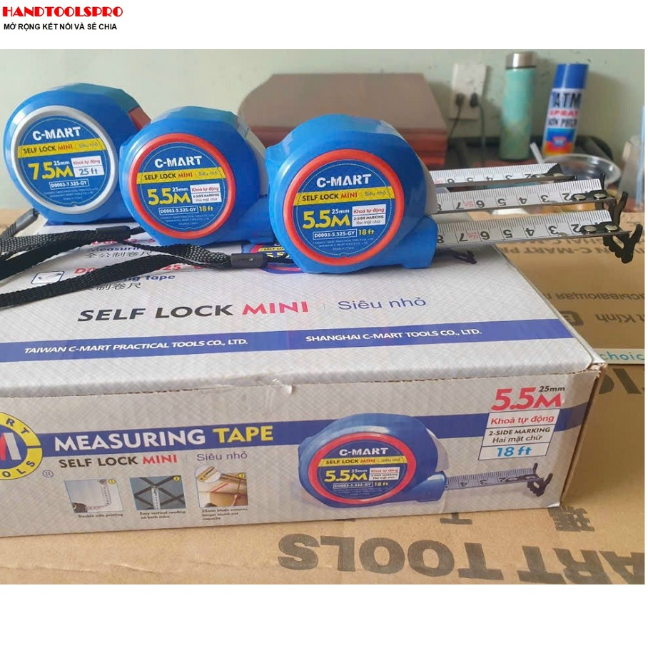 Thước cuốn thép khóa tự động 5m -5.5m-7.5m C-MART D0003 | Shopee Việt Nam