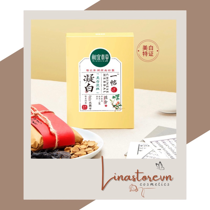 Mặt nạ lụa INOHERB nicotinamide thảo dược Trung Hoa dưỡng trắng sáng ...