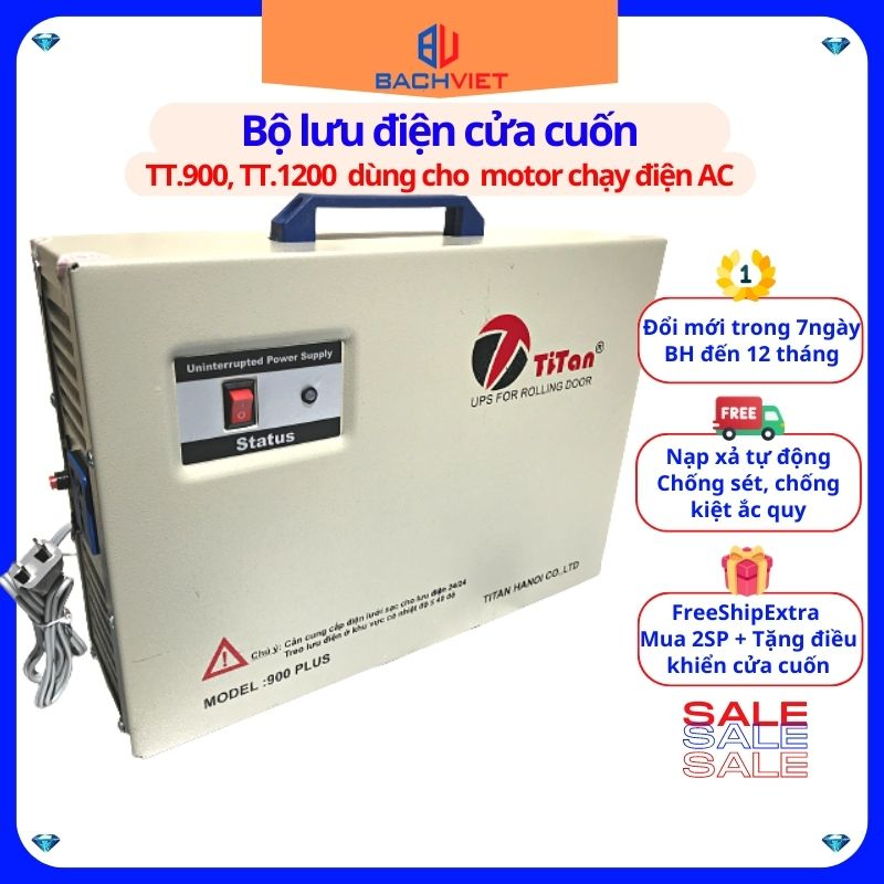 [ Hàng chính hãng ] Bộ lưu điện cửa cuốn TiTan 900W - 1200W cho thời gian lưu điện trên 72h ...
