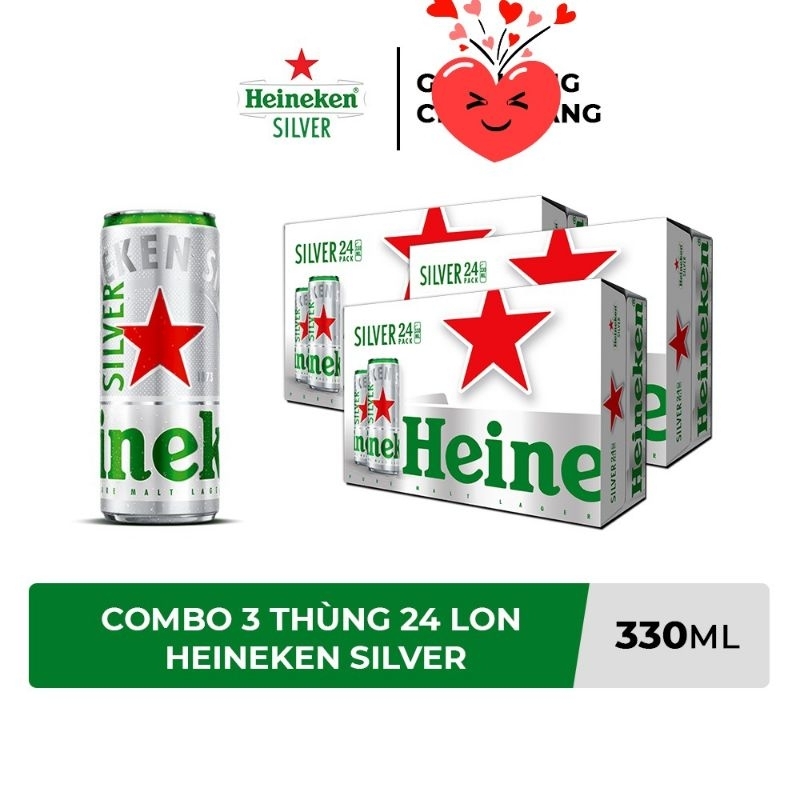 COMBO 3 THÙNG BIA HEINEKEN SILVER 330ML | Shopee Việt Nam