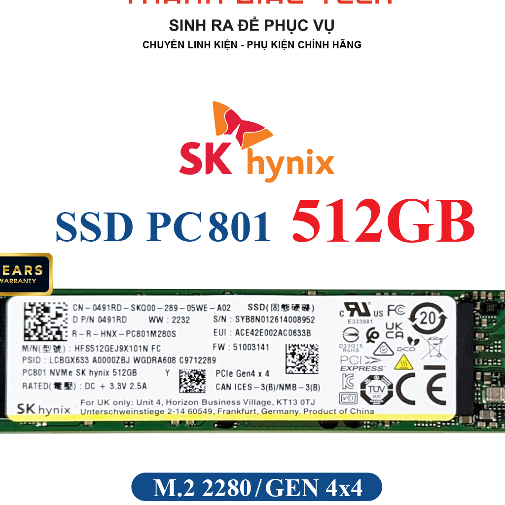 Ổ Cứng SSD SK hynix PC801 PCIe M.2 2280 NVMe Gen4 x4 - Bảo Hành 3 Năm | Shopee Việt Nam