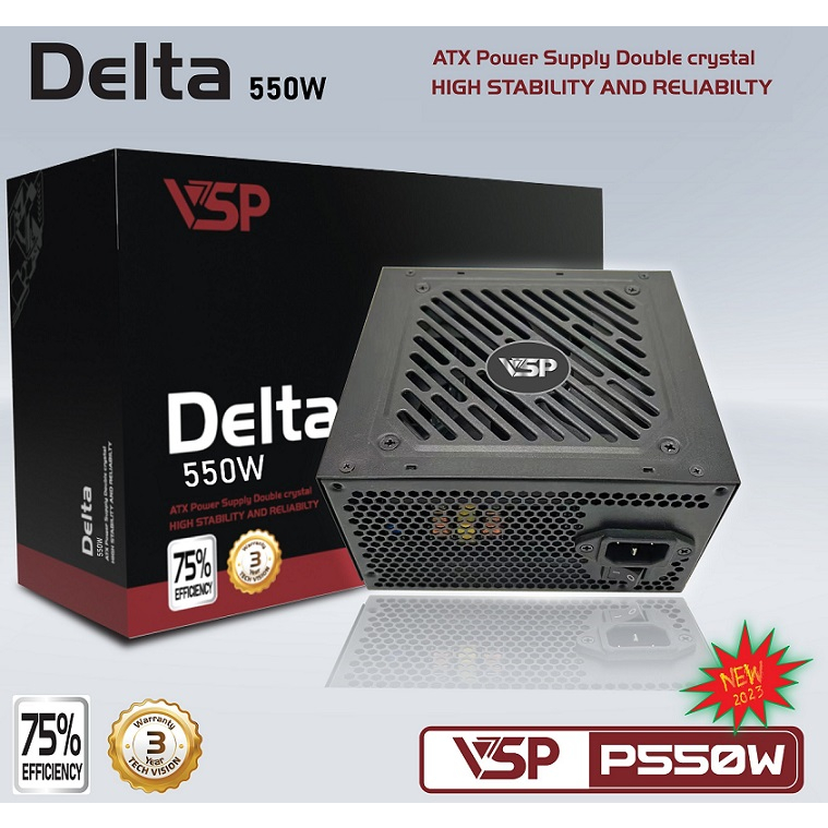 Nguồn VSP Delta P550W, Elite Active PFC công suất thực , Kèm Dây Nguồn ...