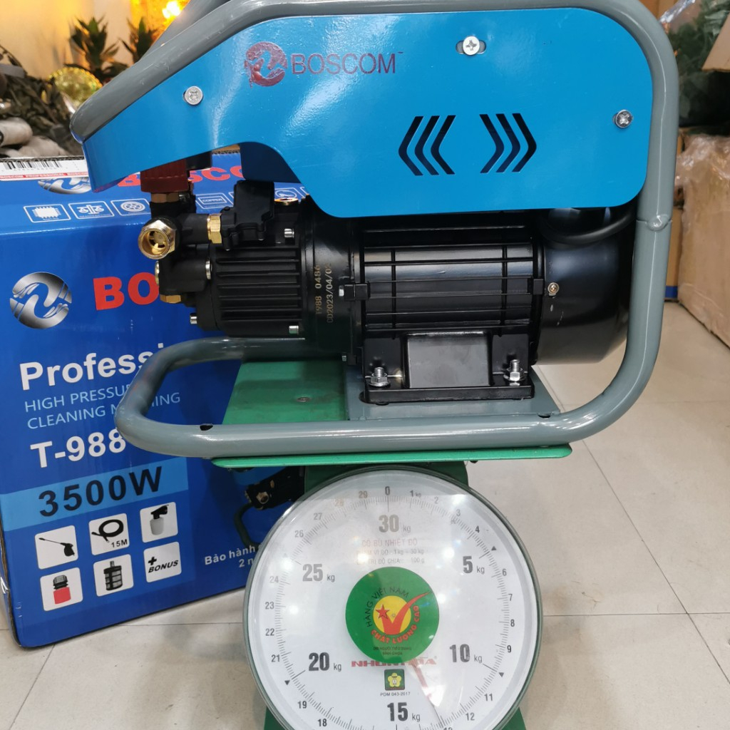 [SALE] MÁY RỬA XE BOSCOM 3500W CÓ CHỈNH ÁP, BÁNH XE ĐẨY, DÂY RỬA 15M ...