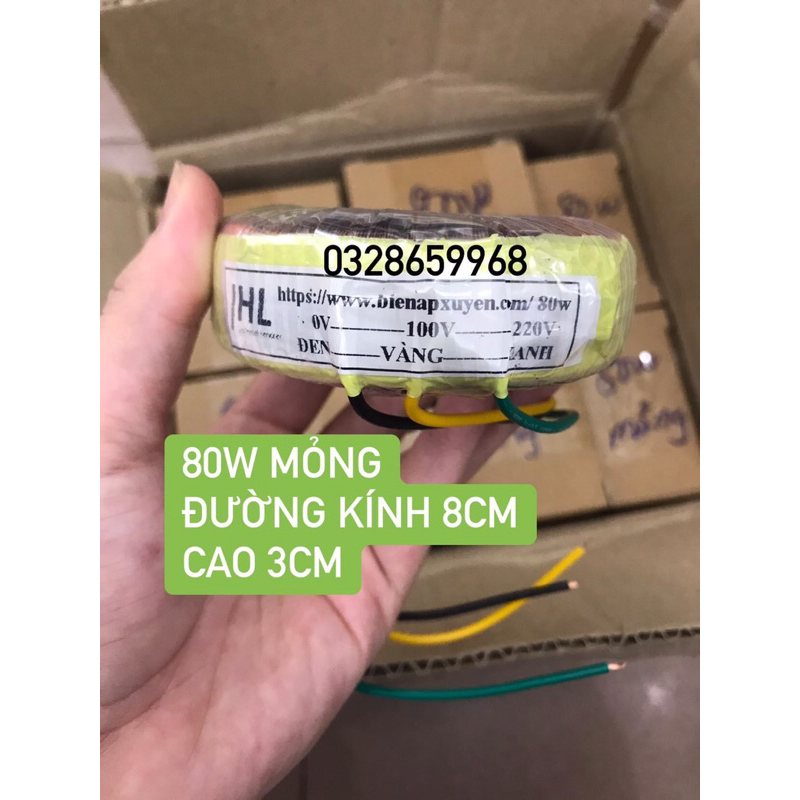 Đổi điện 220V - 100V loại xuyến 80w mỏng kích thước 3x8cm | Shopee Việt Nam