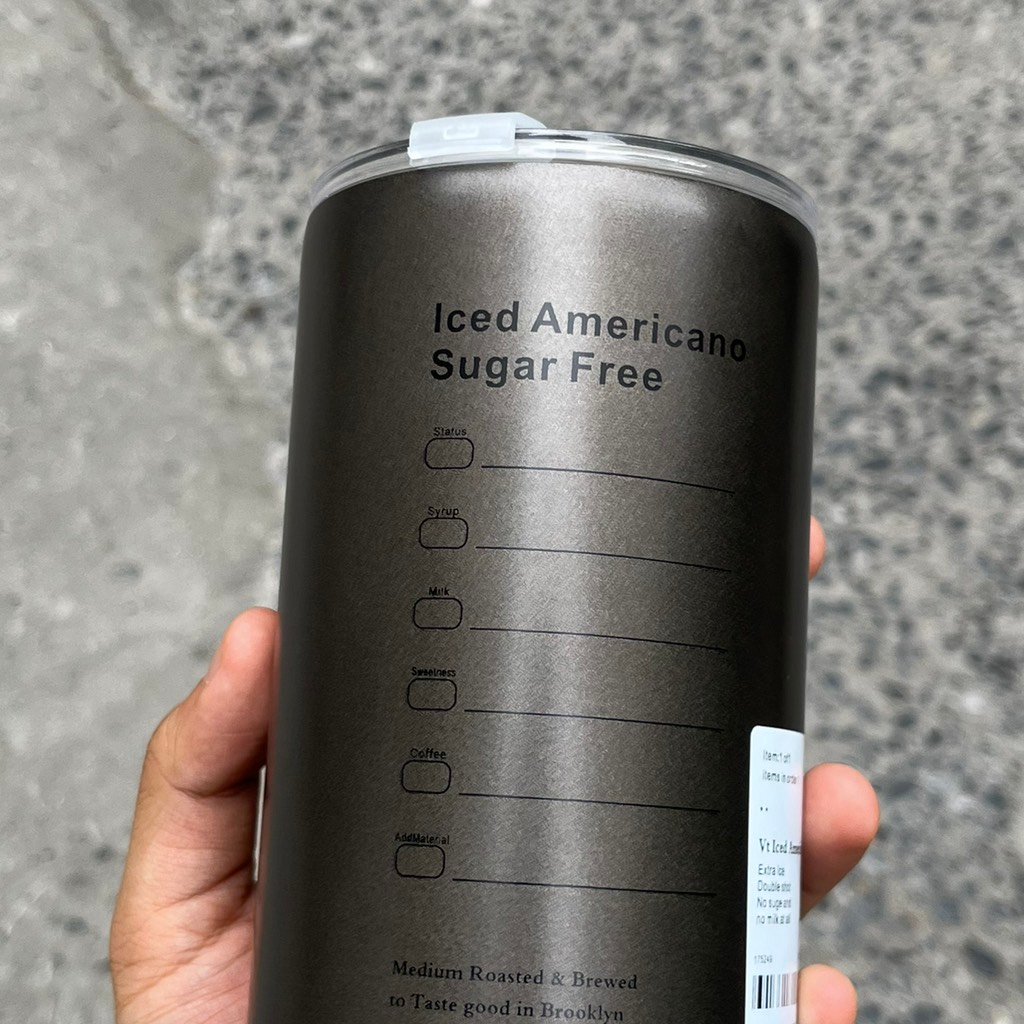 Cốc Uống Nước Iced Americano Inox 304, Có Ống Hút Ly Uống Coffee 600ML, Bình đựng nước giữ nhiệt ...