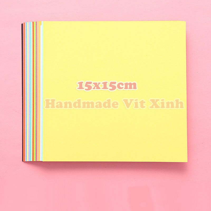 Giấy Origami tệp 100 tờ và 520 tờ | Giấy thủ công gấp hạc, hoa(10 màu ...