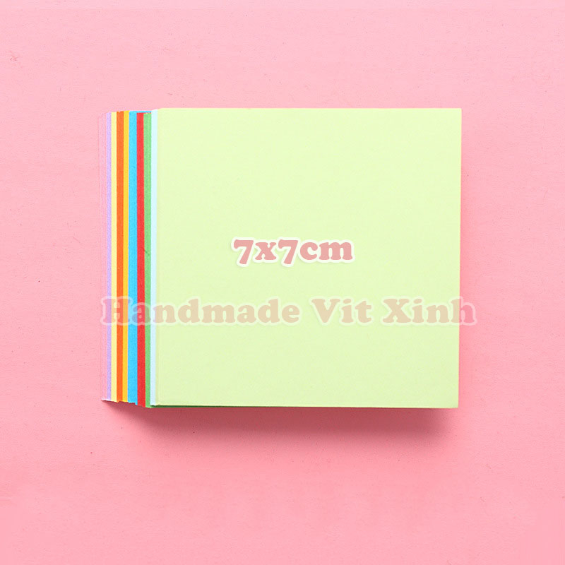 Giấy Origami tệp 100 tờ và 520 tờ | Giấy thủ công gấp hạc, hoa(10 màu ...