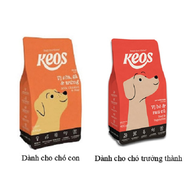 Hạt chó Keos Thức ăn cho chó con/chó trưởng thành 400gr Petemo Pet Shop | Shopee Việt Nam