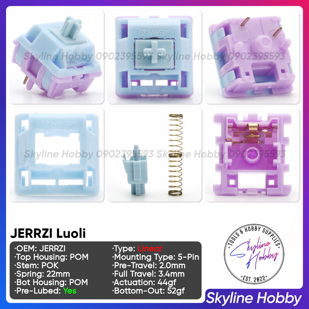 P1 - Switch bàn phím cơ JERRZI - Wisteria, Begonia, Mica, Rouge, Luoli ...