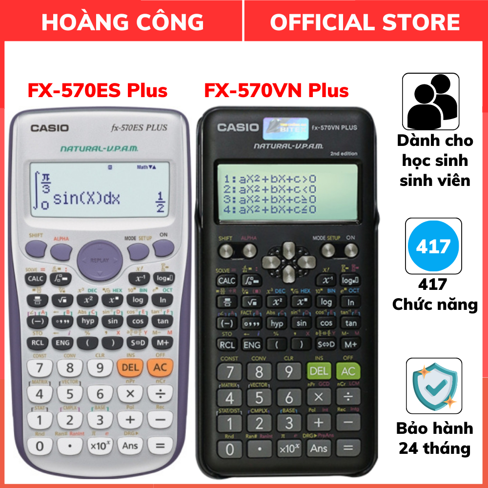 Máy tính Casio FX-570VN Plus New & FX-570ES Plus New, Dành cho học sinh-sinh viên, Đa dạng chức ...