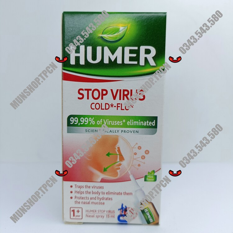 Dung dịch xịt mũi HUMER STOP VIRUS COLD-FLU chai 15ml - Ngăn ngừa virus ...