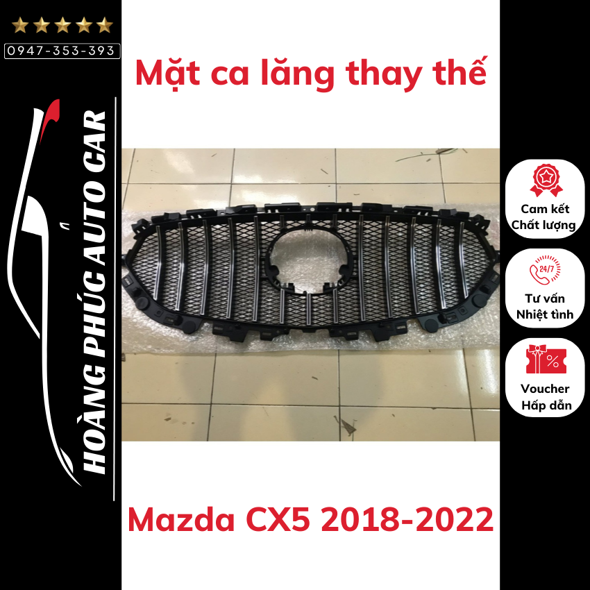 Mặt ca lăng thay thế Mazda CX5 2018-2022 [ SALE SỐC ] Mặt Ca-lăng nhựa đen viền Crom cao cấp cho ...