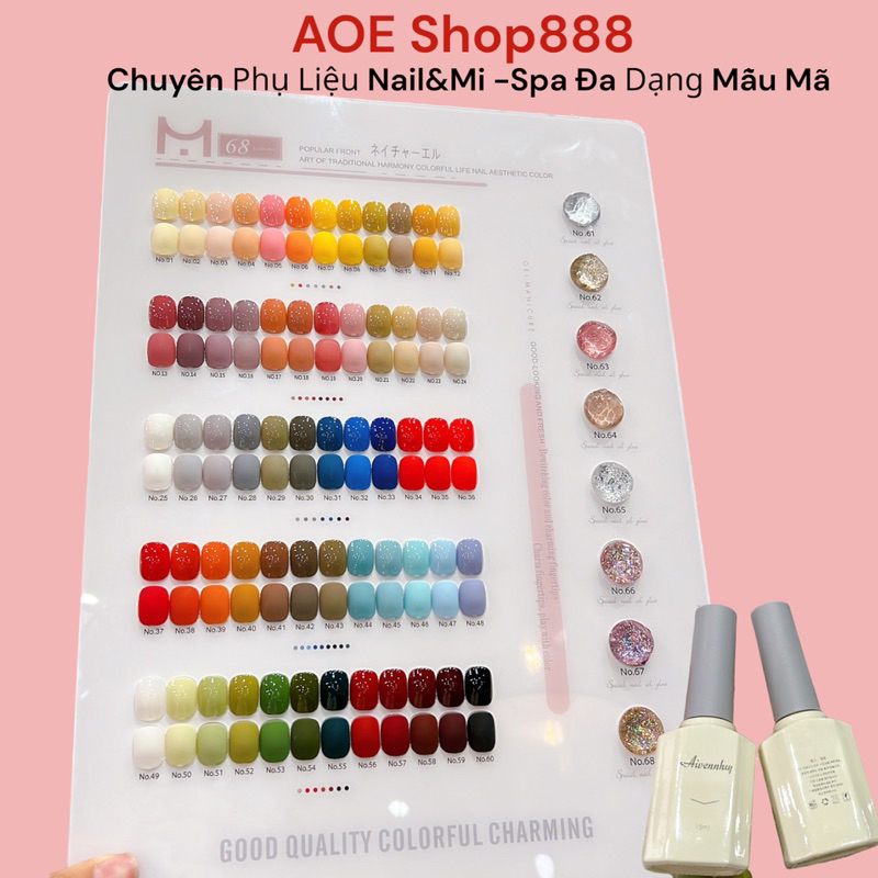 Set sơn gel MINAYIN chính hãng 68 màu - Set sơn gel mix màu thạch, nhũ ...