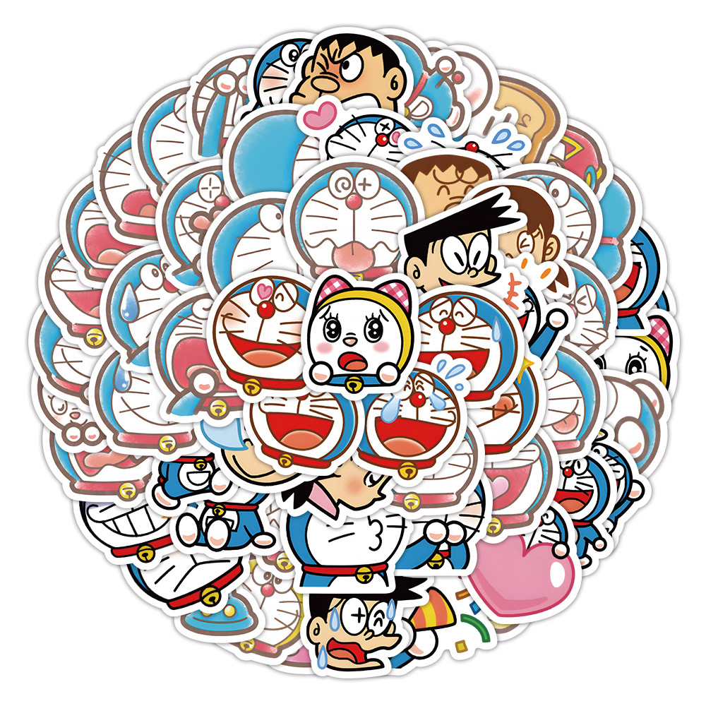 Sticker DORAEMON ICON hoạt hình trang trí mũ bảo hiểm,guitar,ukulele ...