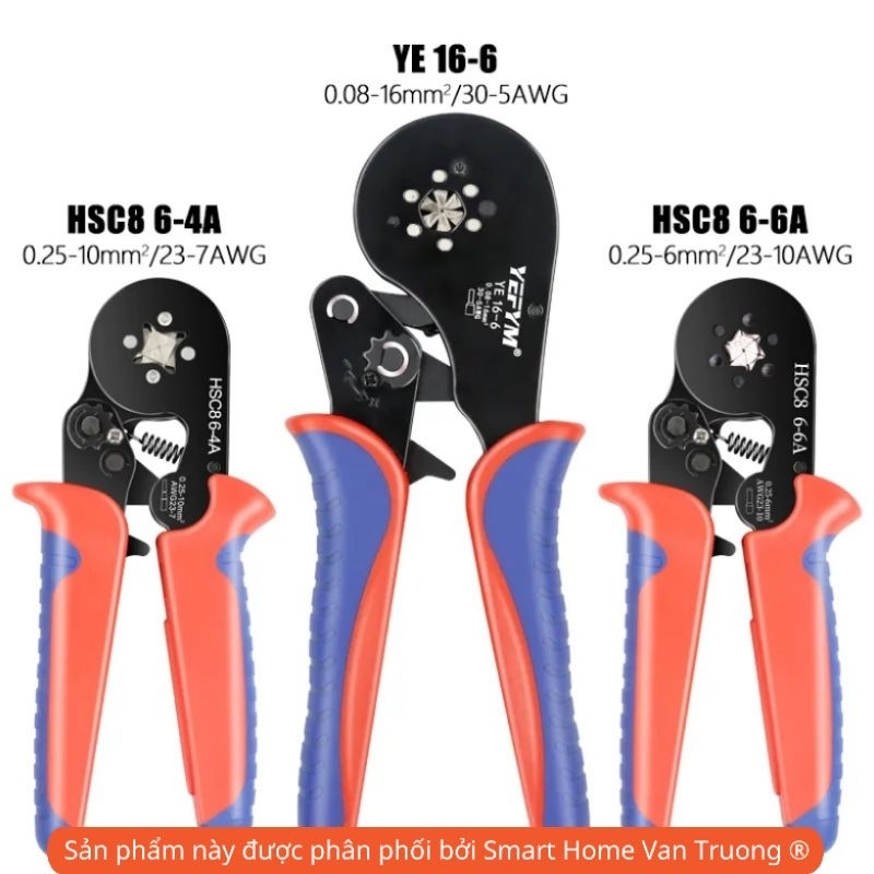 Kìm bấm cos lục giác HSC8 6-6A tự điều chỉnh, 1200 cos ống tròn cos pin rỗng (loại đẹp) | Shopee ...