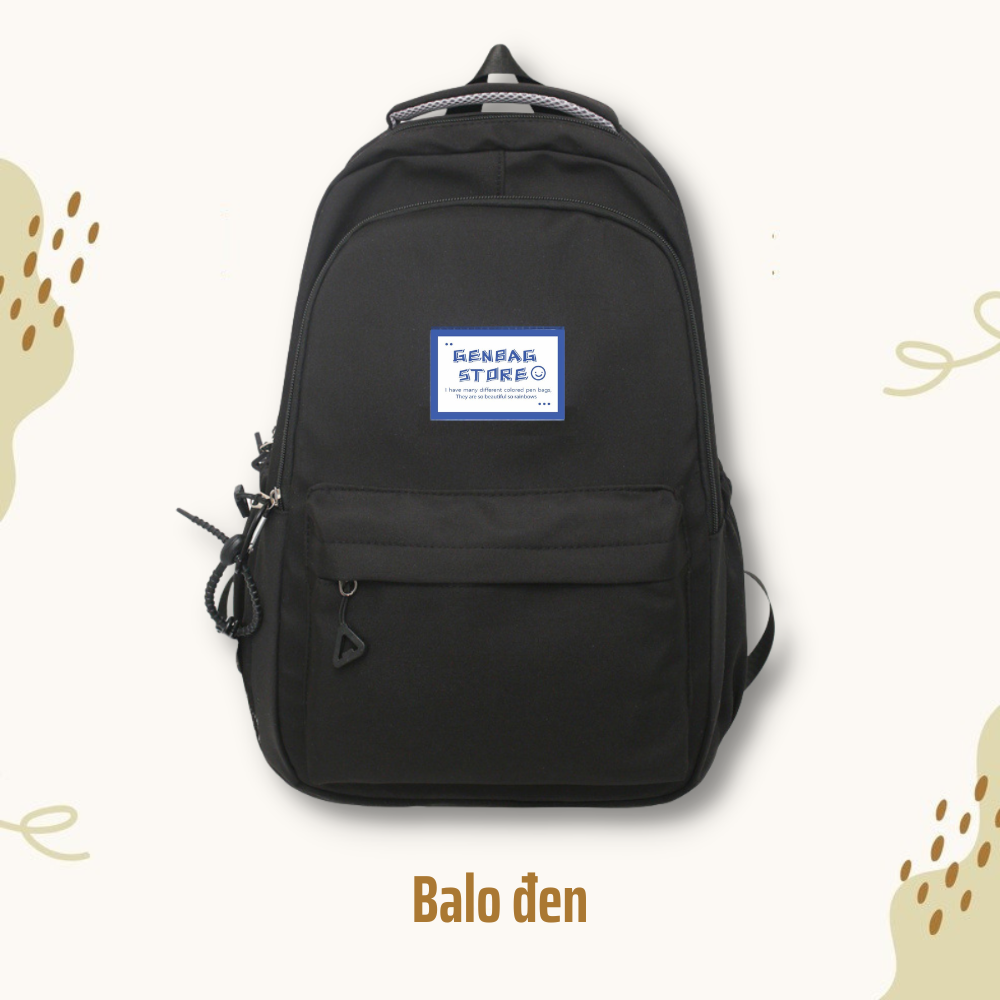 Cặp đi học nữ GENBAG balo nữ đi học basic trơn nhiều ngăn thời trang ...