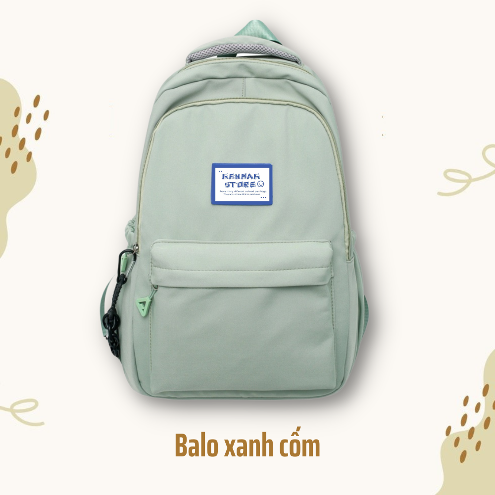 Cặp đi học nữ GENBAG balo nữ đi học basic trơn nhiều ngăn thời trang hàn quốc BL07 | Shopee Việt Nam