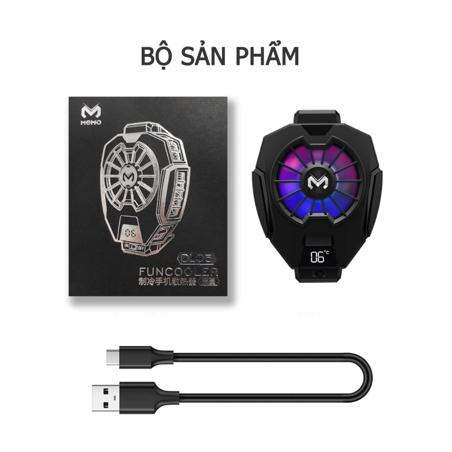 [giá Sỉ] Quạt Tản Nhiệt Sò Lạnh Memo Dl05 Bản 2023 Mới Nhất Hiển Thị