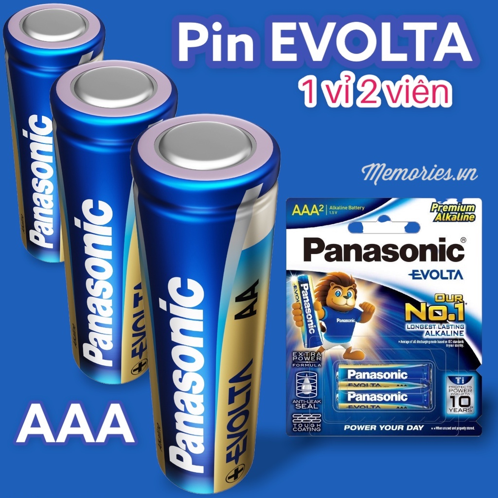 Pin kiềm Panasonic Evolta AAA LR03EG, AA LR6EG 1.5V vỉ 2 viên chính hãng Thái Lan cho remote ...