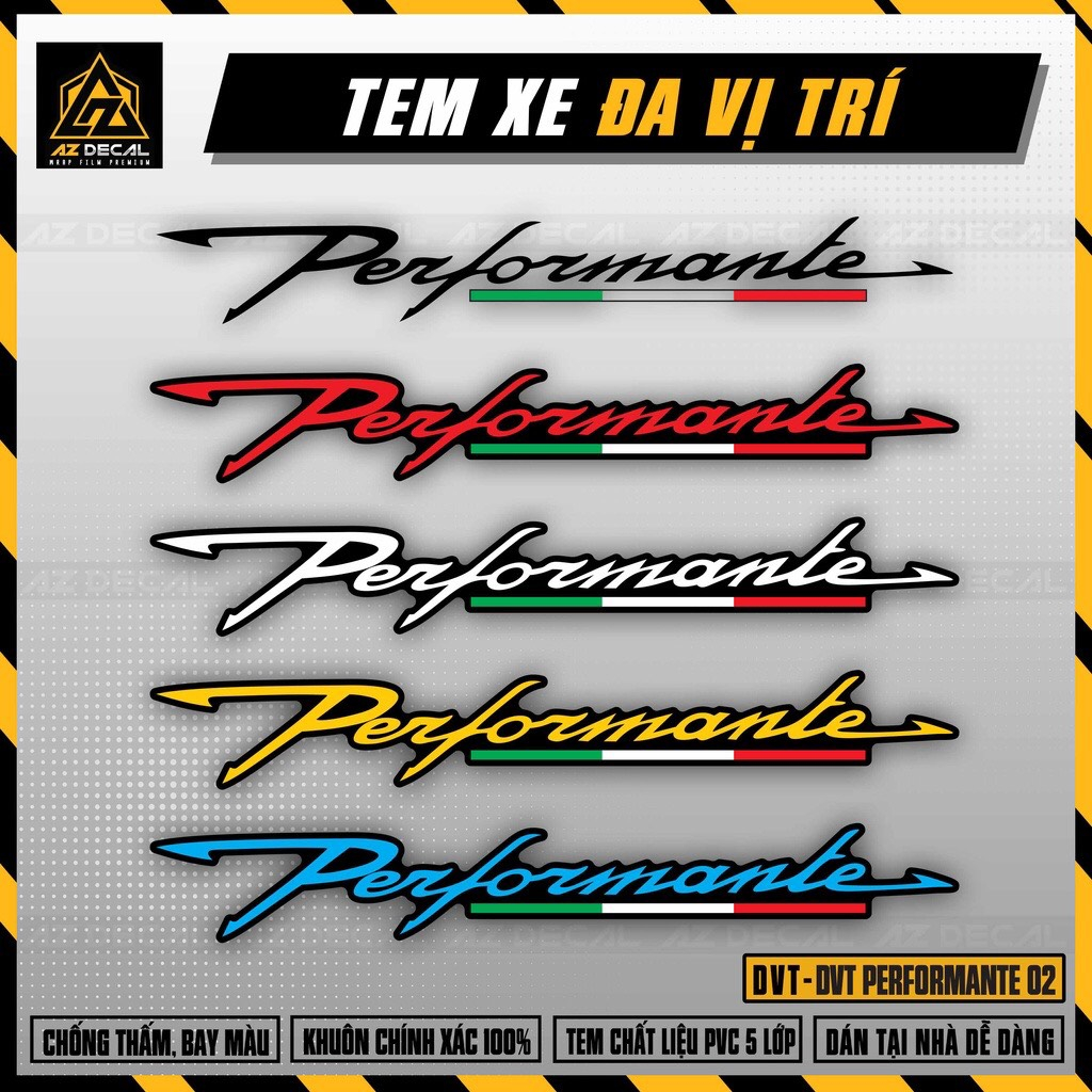 [1 Cặp] Tem Xe Performance | DVT Performante 02 | Dán Trang Trí SH ...