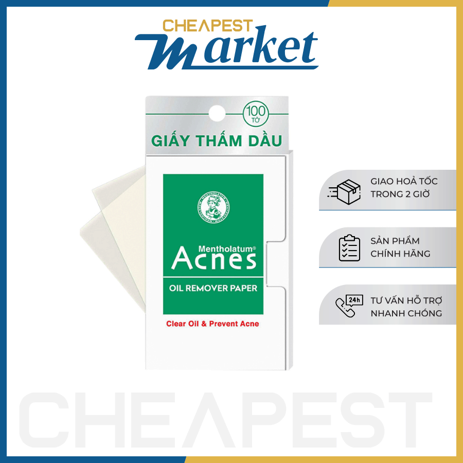 Giấy thấm dầu Acnes Oil Remover Paper giúp da sạch nhờn, ngăn ngừa mụn ...