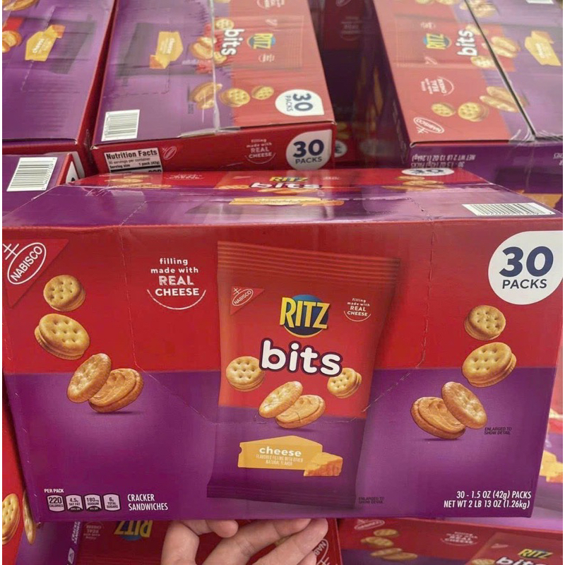 [ Hàng Mỹ- Date 04/2025 ] Bánh Quy Ritz Bits Phô Mai Thùng 30 Gói 1,26kg | Shopee Việt Nam