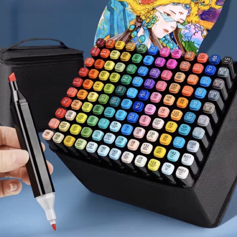 [ DaVinci ] Bộ 120 màu bút marker có đế，khay cắm bút | Shopee Việt Nam