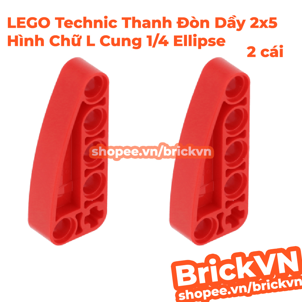 2x New Genuine LEGO Red Technic, Liftarm, Modified L-Shape Quarter ...