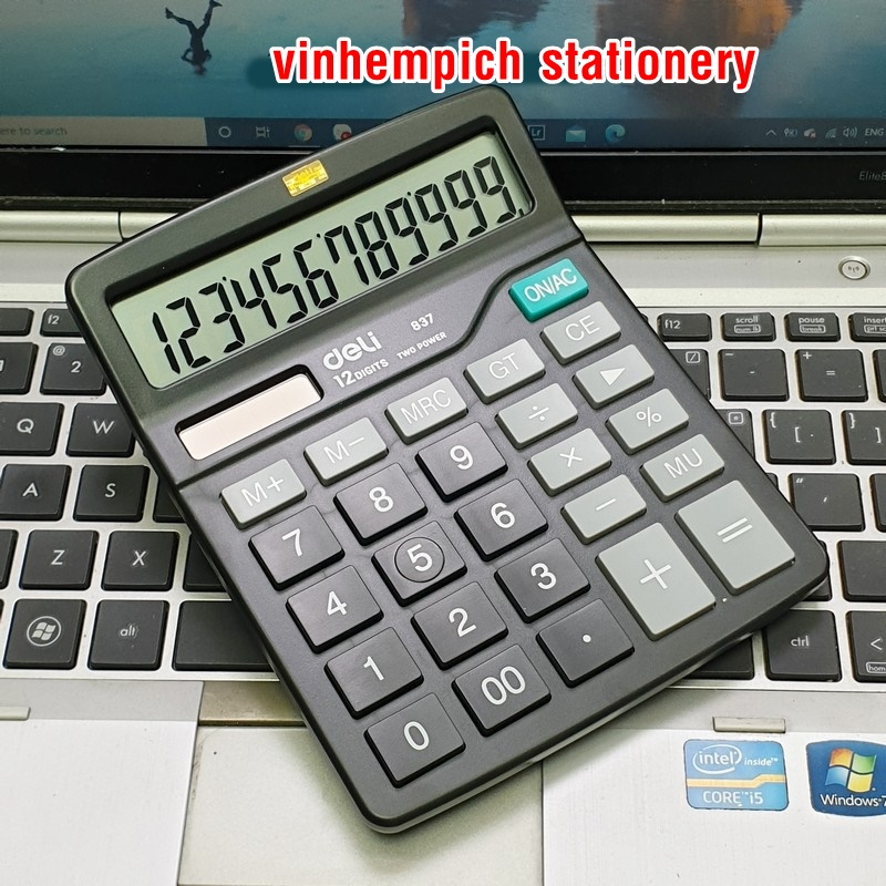 Máy tính cầm tay 12 số Deli 837 | Shopee Việt Nam