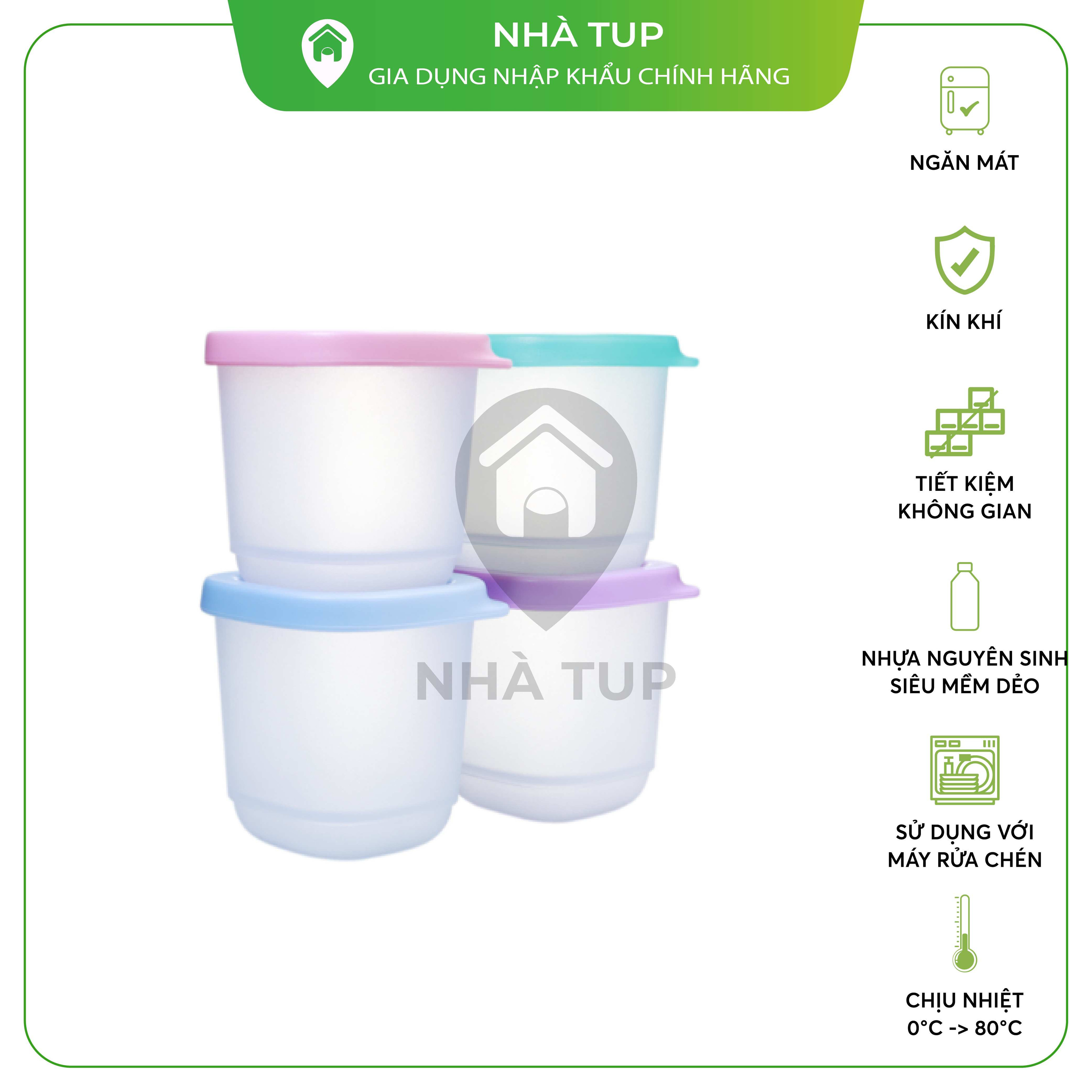 (Bán lẻ) Bộ hộp Bảo quản thực phẩm Tupperware Cubix Mini Square (4 ...