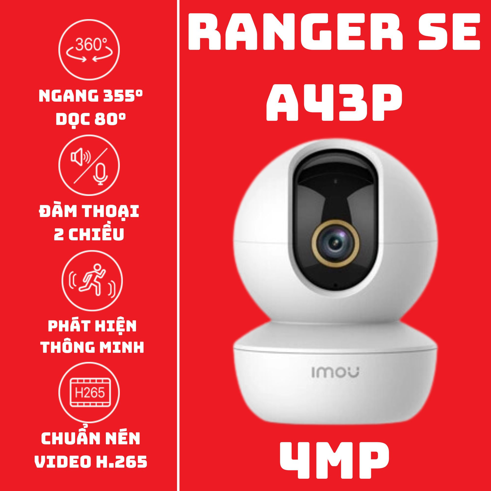 Camera Wifi Trong Nhà IMOU Ranger SE 4MP (A43P) | Shopee Việt Nam