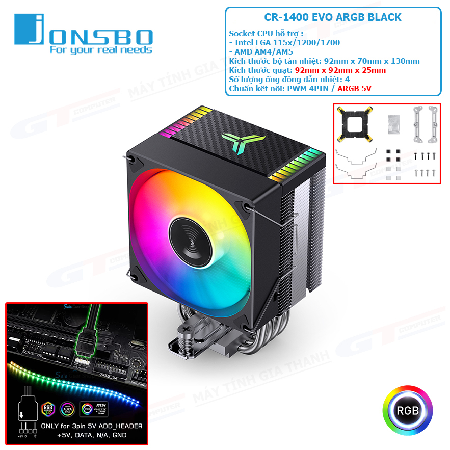 Quạt Tản Nhiệt CPU Jonsbo | CR1000, CR1000GT, CR1000 Plus, CR1200 ...