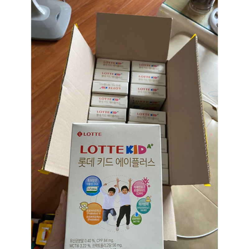 Sữa Bò Lotte Kid A+ Hàn Quốc hộp giấy tiện lợi, hỗ trợ trẻ tăng chiều ...