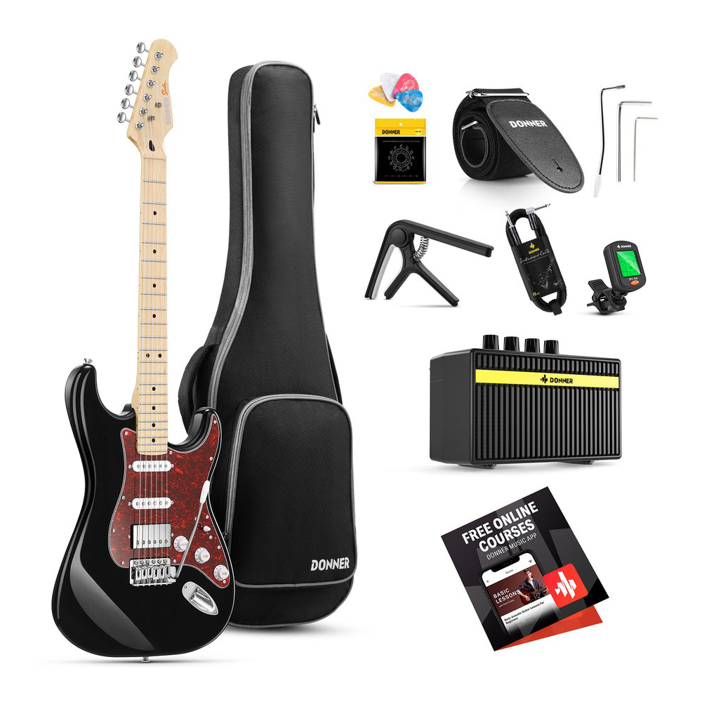 Combo Electric Guitar, Guitar Điện Donner DST152 HSS Maple Combo Guitar Đầy Đủ Phụ Kiện | Shopee ...