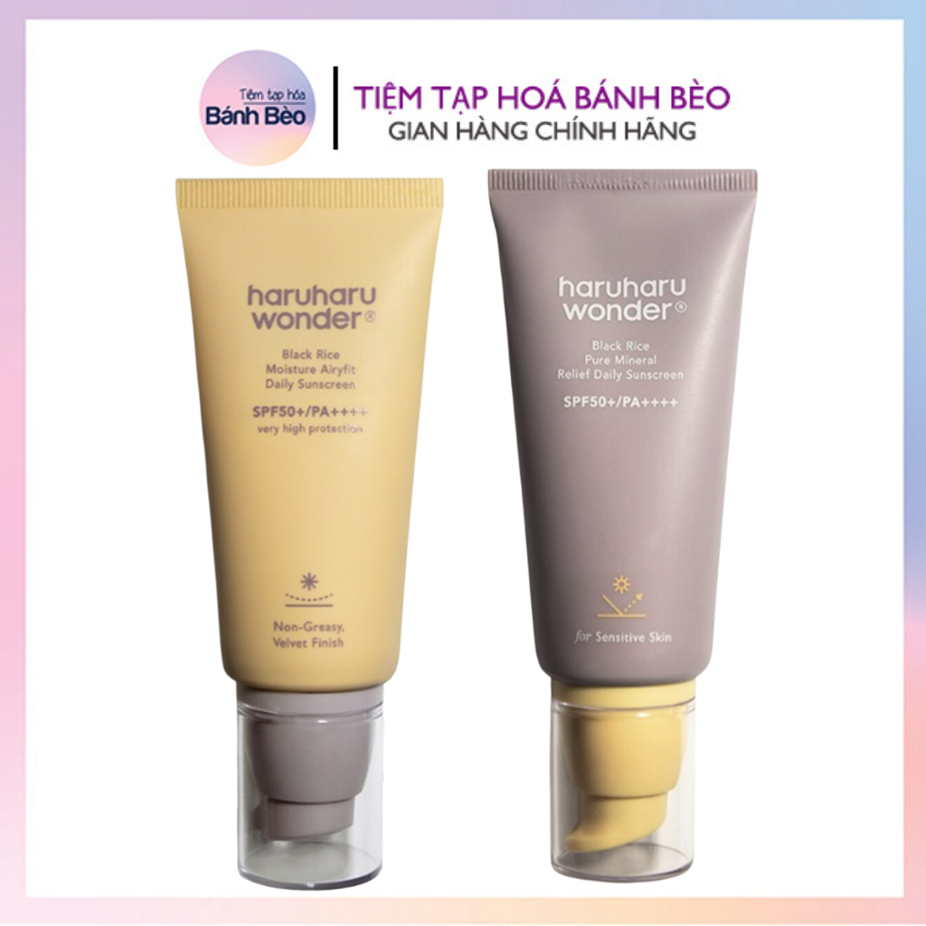 Kem chống nắng HARUHARU Wonder Black Rice Pure Mineral Relief/Moisture Airyfit Daily Sunscreen ...