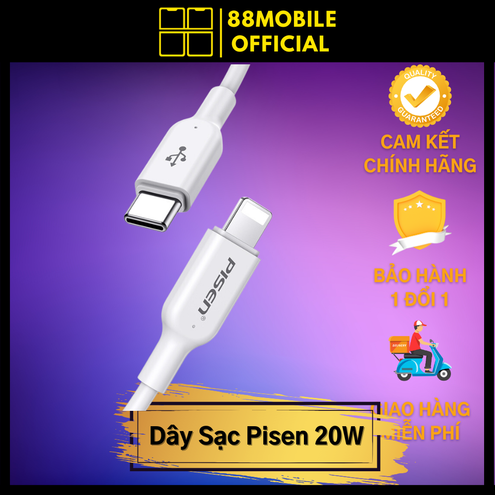 Dây sạc Pisen 20w cáp sạc nhanh PD QUICK 3A Fast Charging Bảo Hành 1 ...