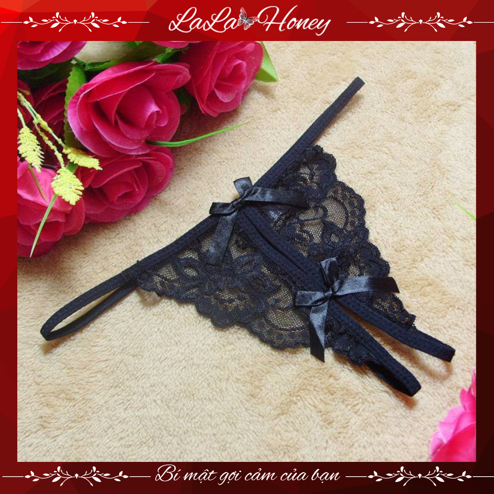 Quần Lót Lọt Khe Hở Xẻ Đáy Buộc Dây Hông Mảnh Ren Sexy Nữ Quần Xì Lọt